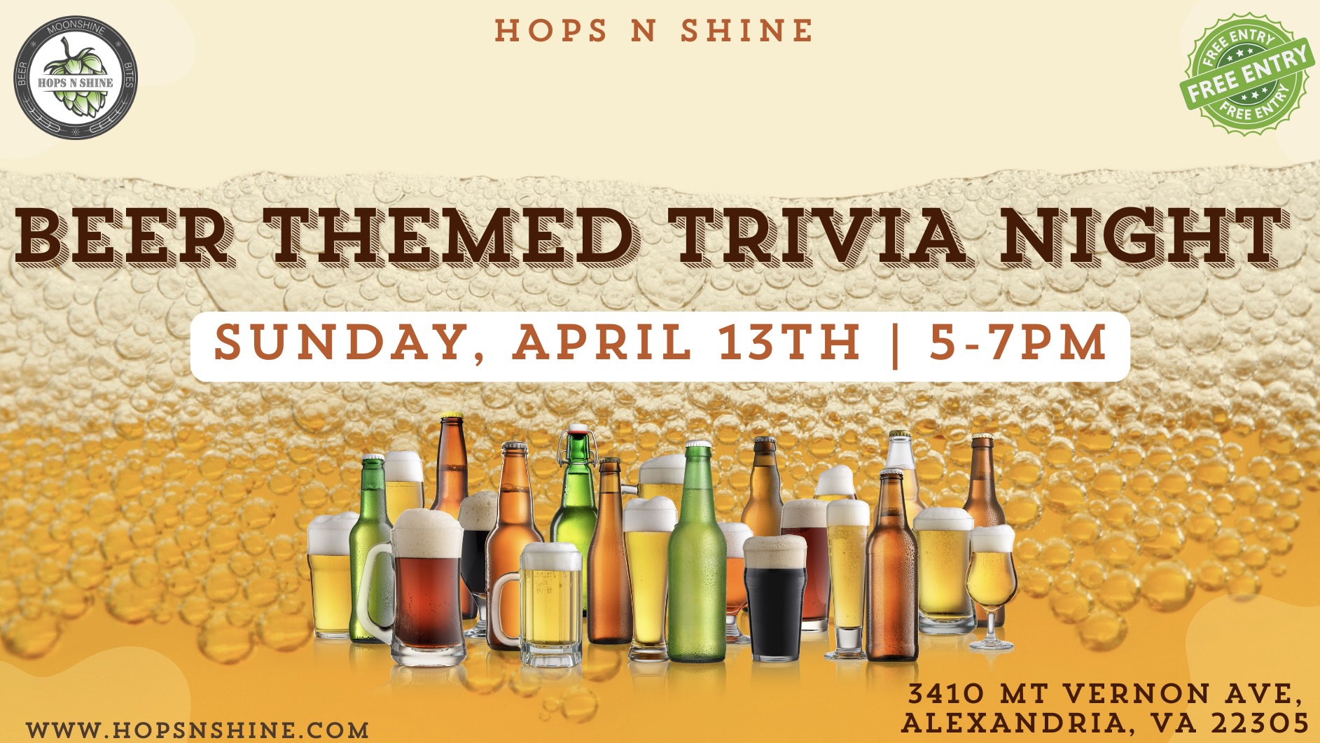 Beer Themed Trivia Night - Hops N Shine